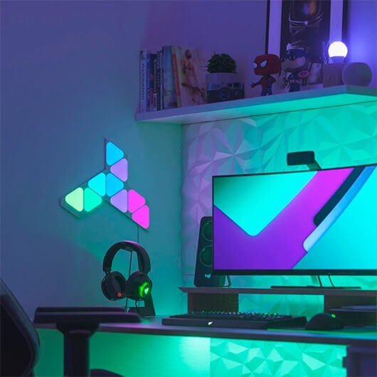 PANEL LED NANOLEAF SHAPES MINI TRIANGLES STARTER KIT 9PK - PC INFO-RED